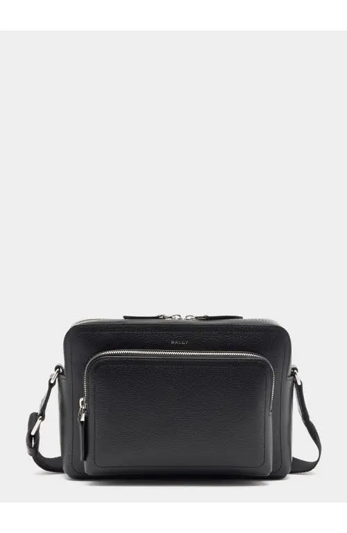 Bally Capitol Crossbody Bag In Leather - Black+palladio