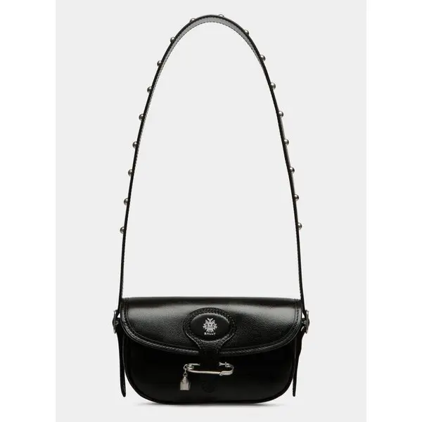 Bally Beckett Minibag In Leather With A Pin - Black+palladio