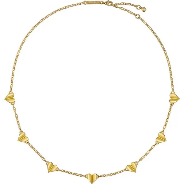Ted Baker London Helena Flutter Heart Station Necklace - Metallic Gold