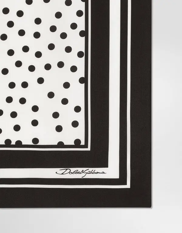 Dolce & Gabbana Polka Dots Silk Twill Scarf 70x70