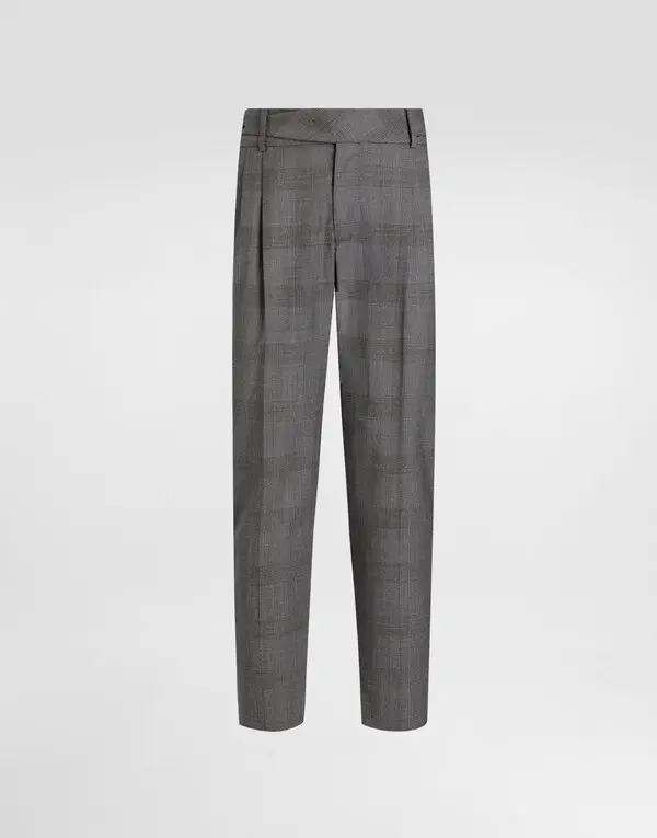 Dolce & Gabbana Glen Plaid Virgin Wool Trousers
