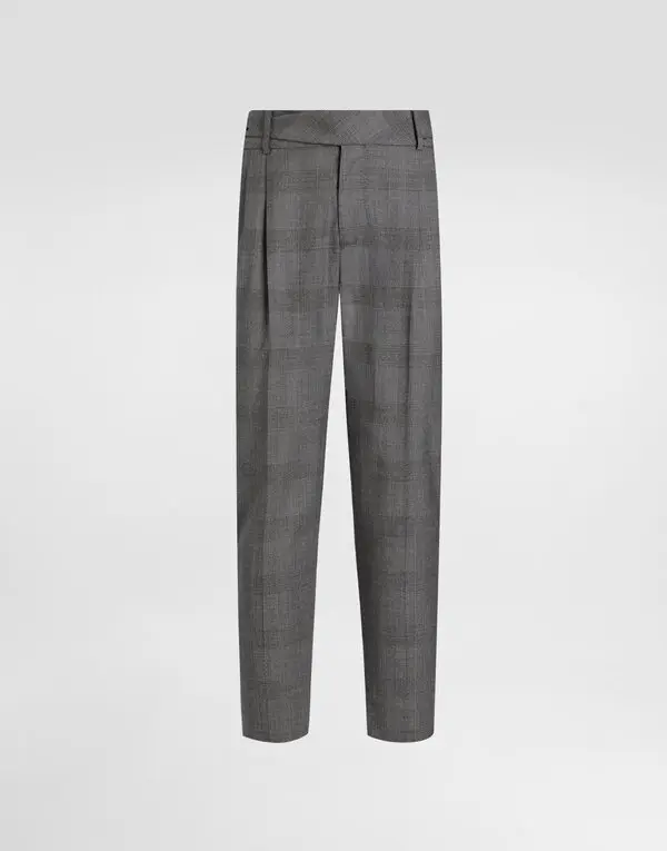 Dolce & Gabbana Glen Plaid Virgin Wool Trousers - Multicolor