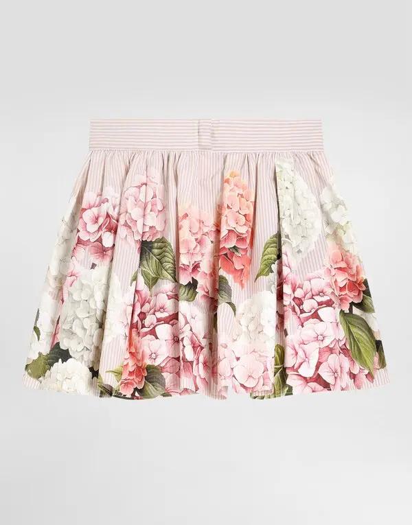 Dolce & Gabbana Hydrangea-print Canvas Skirt