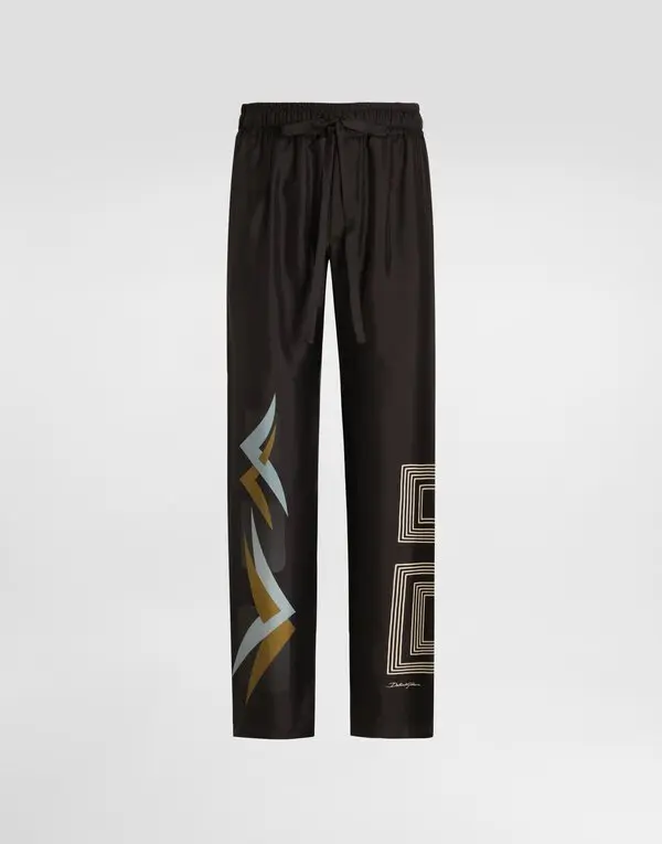 Dolce & Gabbana Geometric-print Twill Jogging Trousers - Multicolor