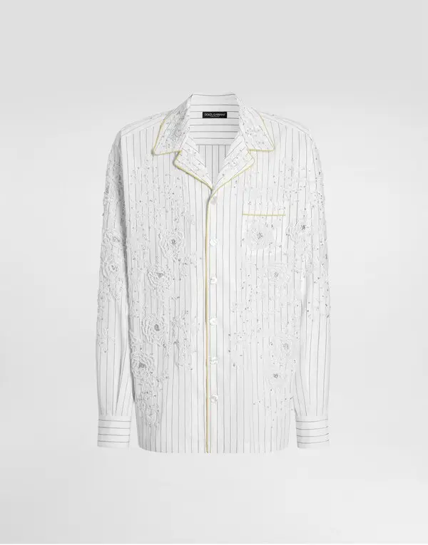Dolce & Gabbana Cotton And Silk Vanity Shirt With Embroidery - Multicolor