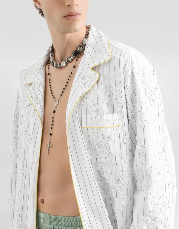Dolce & Gabbana Cotton And Silk Vanity Shirt With Embroidery - Multicolor