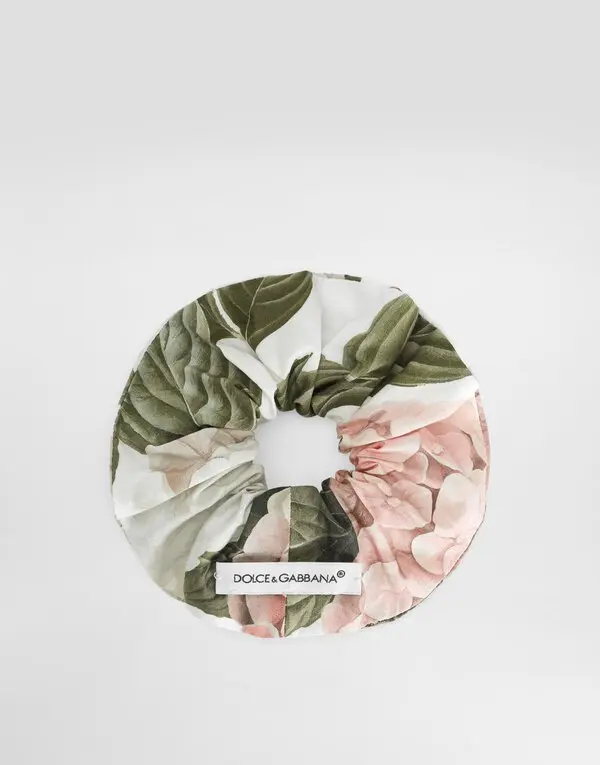 Dolce & Gabbana Hydrangea-print Poplin Scrunchie
