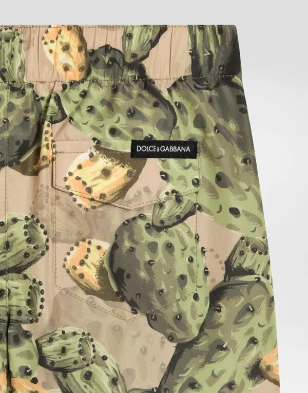 Dolce & Gabbana Cactus Print Nylon Swim Shorts