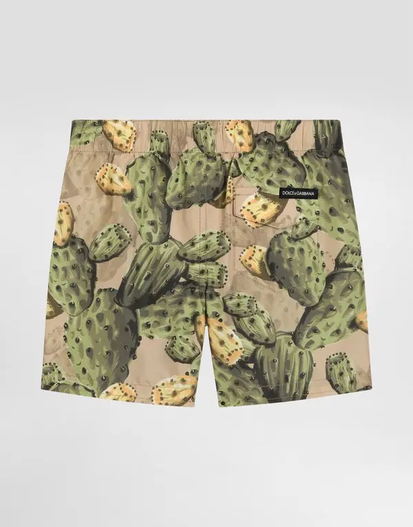 Dolce & Gabbana Cactus Print Nylon Swim Shorts
