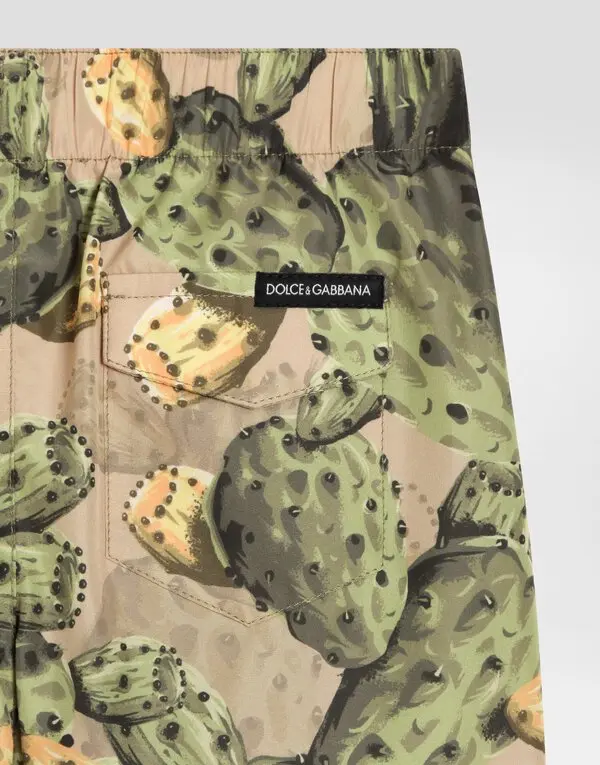 Dolce & Gabbana Cactus Print Nylon Swim Shorts