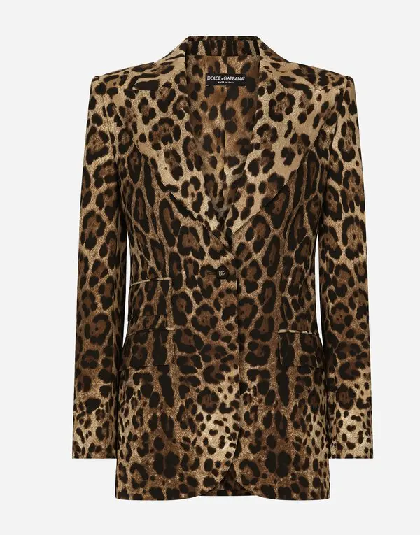 Dolce & Gabbana Leopard-print Wool Turlington Jacket - Animal Print