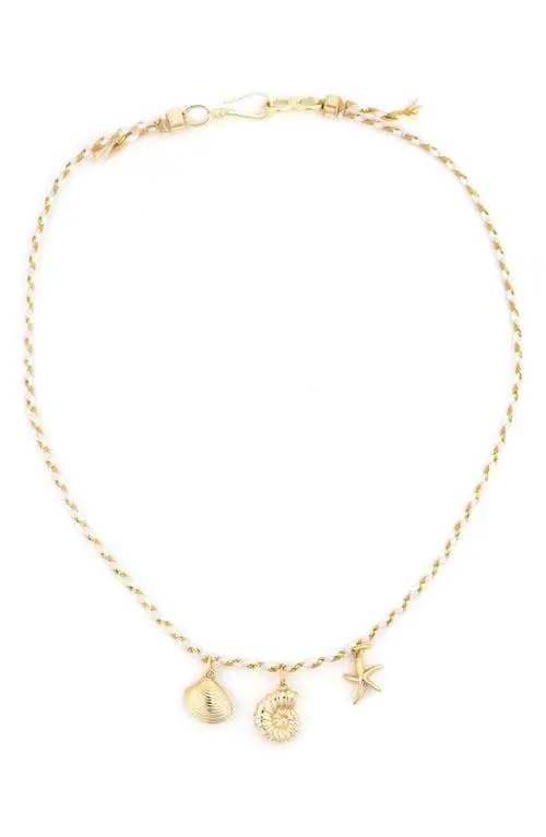 PANACEA Sea Charms Cord Necklace - Ivory/gold