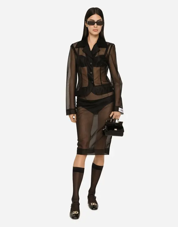 Dolce & Gabbana Marquisette Midi Pencil Skirt