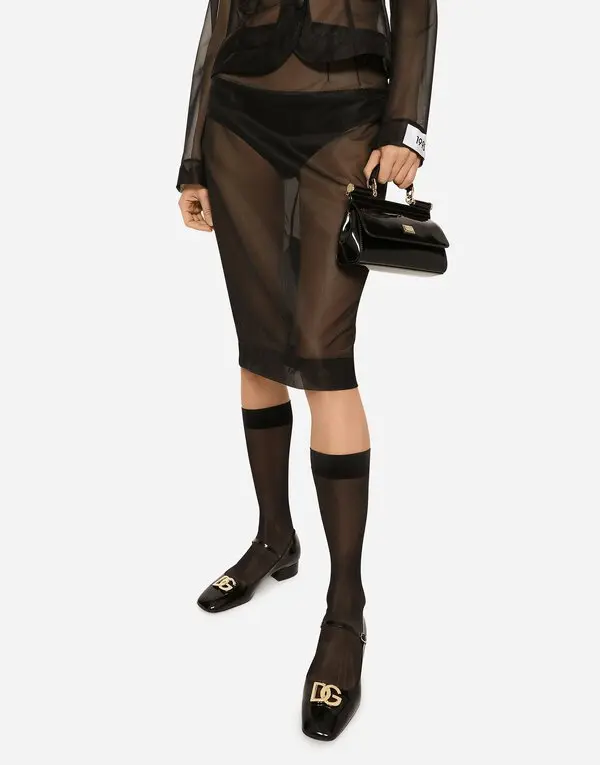 Dolce & Gabbana Marquisette Midi Pencil Skirt