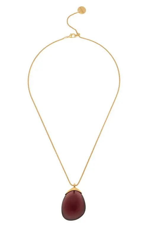 REISS Pia Pendant Necklace - Gold Tone/burgundy