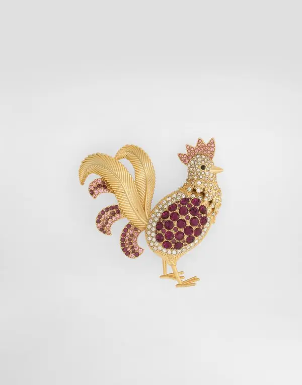 Dolce & Gabbana Sartoria Rooster-shaped Brooch - Gold