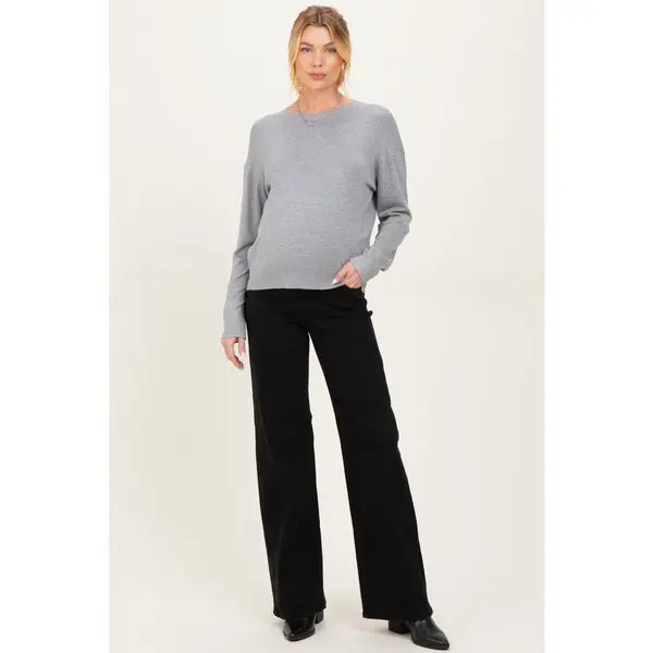 PINKBLUSH Classic Wide Leg Maternity Jeans - Black