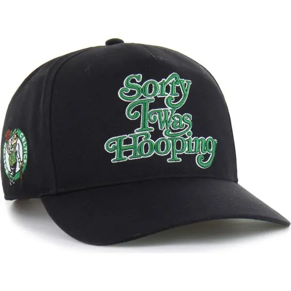 '47 Brand Seen Boston Celtics Sorry I Was Hooping Hitch Adjustable Hat - Black