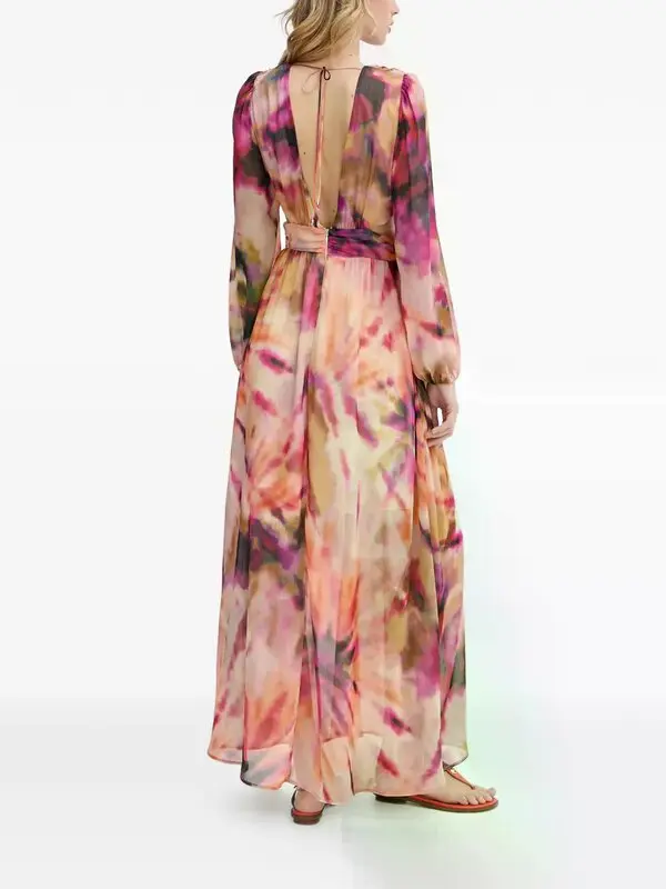 MORGAN Tie-dye Cut-out Maxi Dress