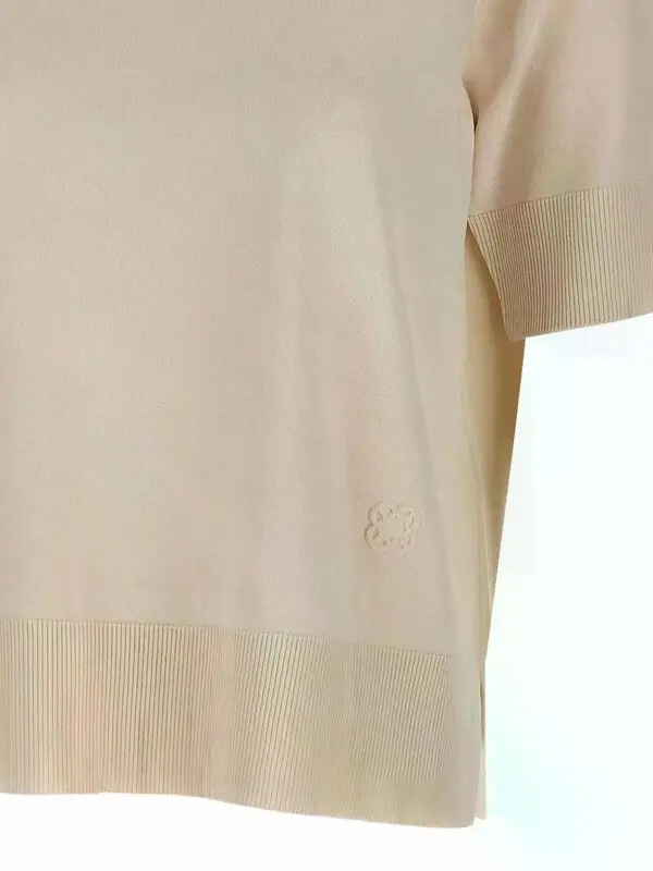 ELENA MIRÒ Ribbed Logo Knit Top