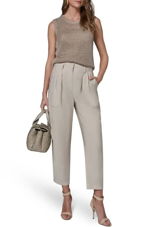 Donna Karan New York Pleated Crop Trousers - Tuscan Grey