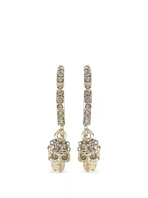 Alexander McQueen Skull Crystal Hoop Earrings