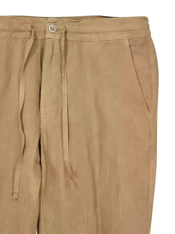 120% Lino Drawstring Linen Trousers - Neutrals