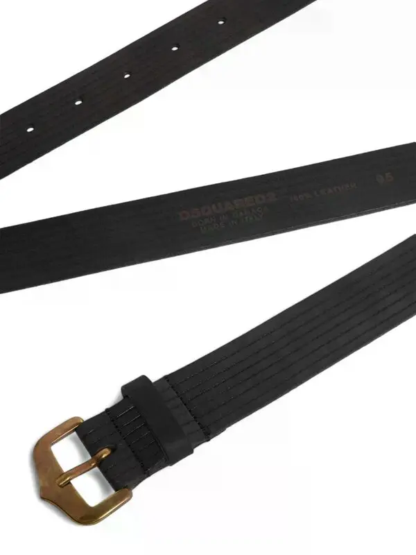 Dsquared2 Buckle-detail Textured Leather Belt - Black
