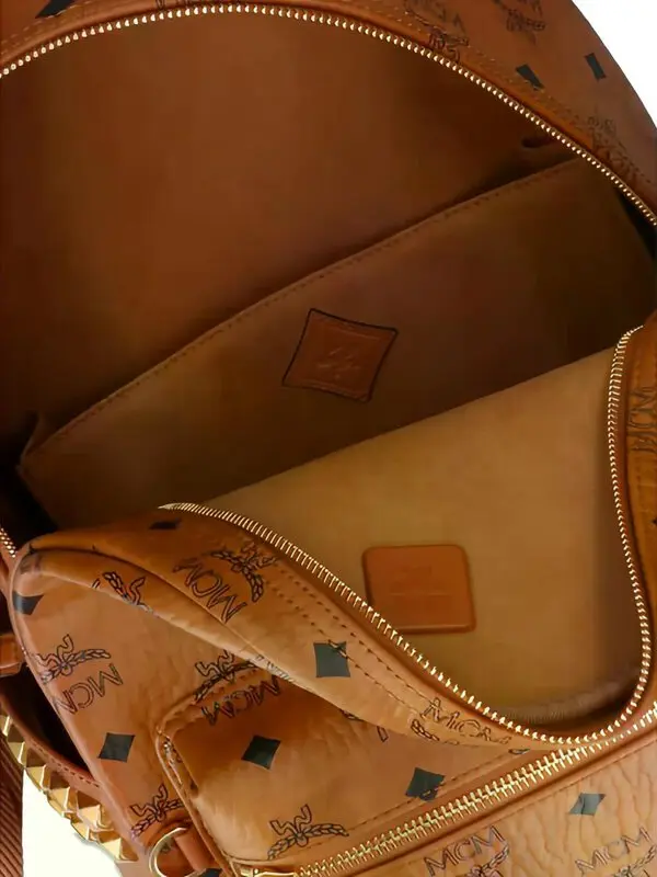 Mcm Logo Studded Backpack