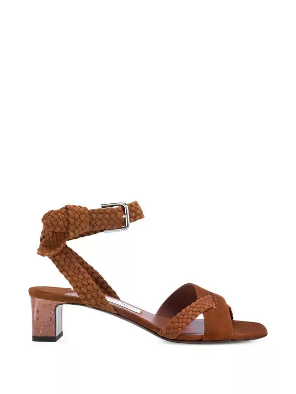 JIMMY CHOO Rori 85 Braided-strap Sandals - Brown