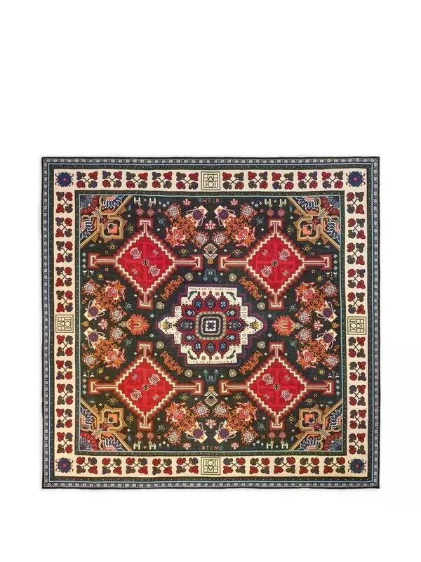 TOTEME Winter Geometric Blanket Wool Scarf - Red