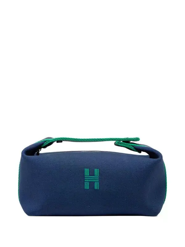 Hermès Small Toile Bride A Brac Case - Blue
