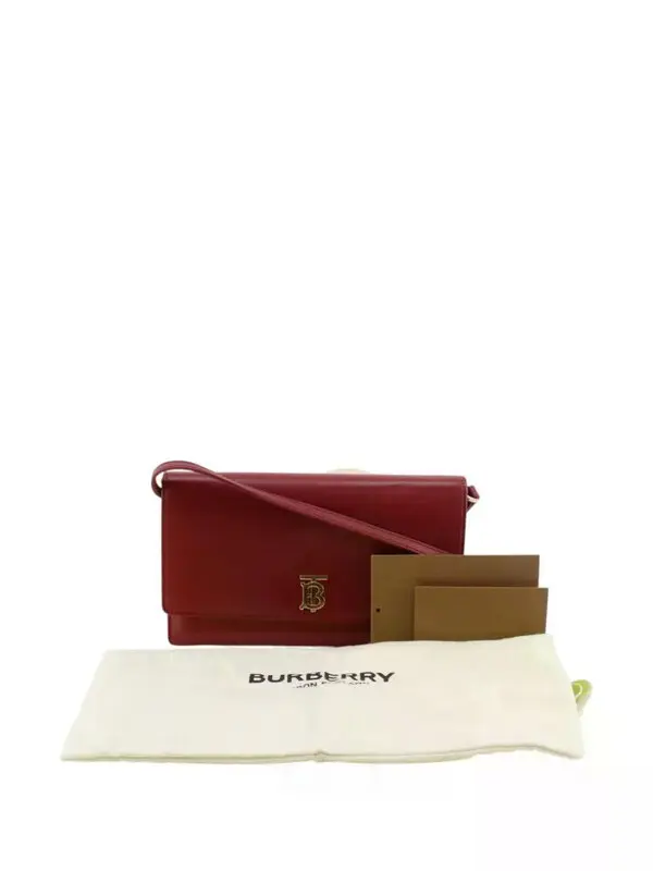Burberry Leather Tb Wallet On Strap