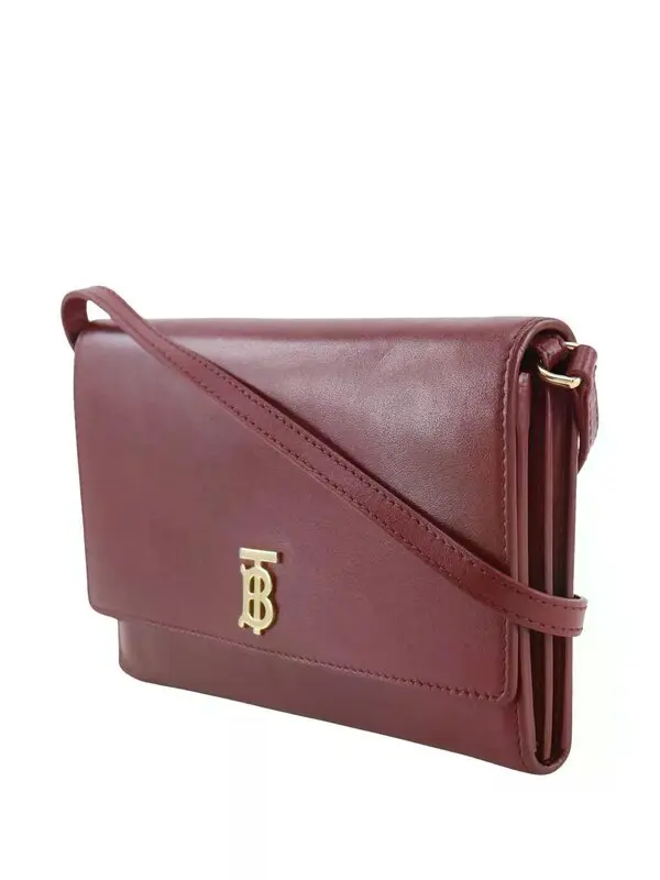 Burberry Leather Tb Wallet On Strap