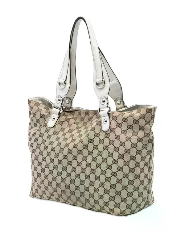 Gucci 2016-2025 Medium Gg Canvas Icon Bit Tote Bag - Brown