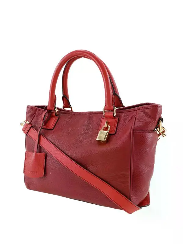 Loewe 2010 Leather Anagram Satchel - Red
