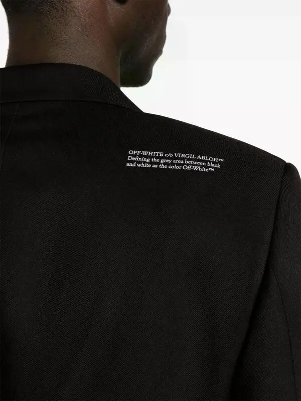 Off-White Single-breasted Twill-weave Blazer