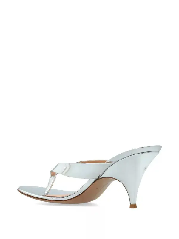 GIANVITO ROSSI Sofia Open-toe Leather Sandals - Silver
