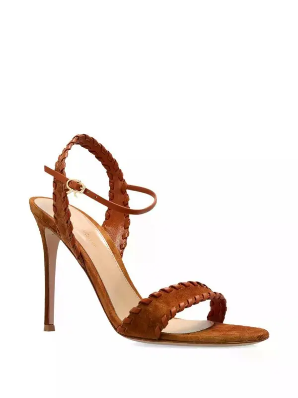 GIANVITO ROSSI Braided-detail Open-toe Sandals - Brown
