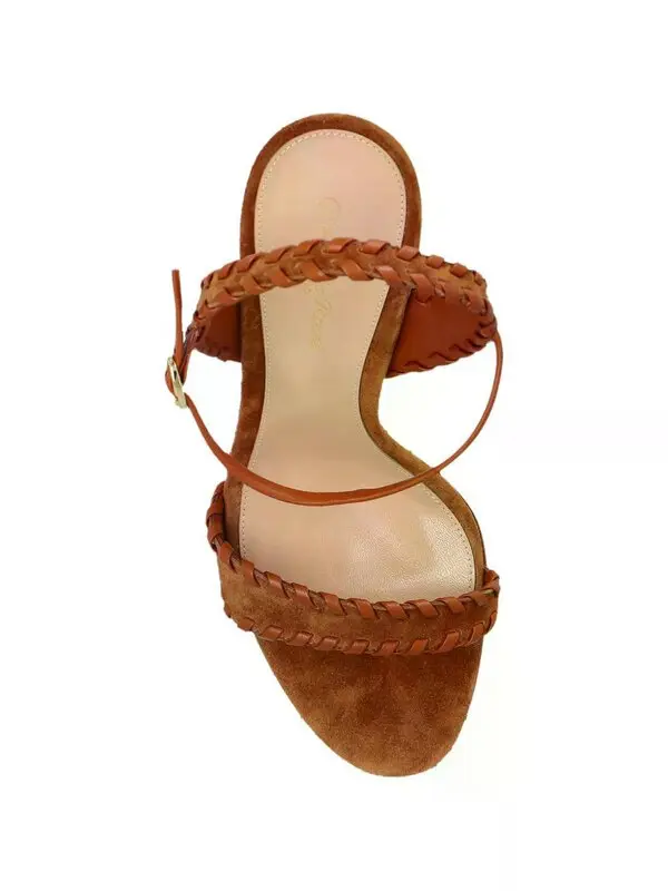 GIANVITO ROSSI Braided-detail Open-toe Sandals - Brown