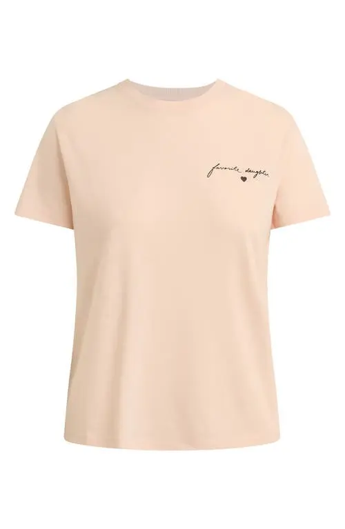 FAVORITE DAUGHTER The Signature Logo Graphic T-shirt - Pale Pink/black