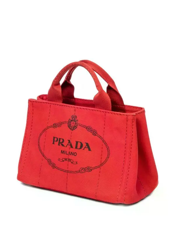 Prada Logo-print Handheld Bag - Red