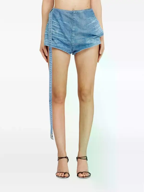 DIESEL® Deconstructed Denim Shorts With Signature D Logo