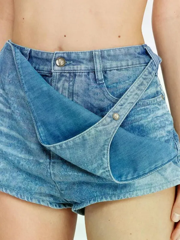 DIESEL® Deconstructed Denim Shorts With Signature D Logo