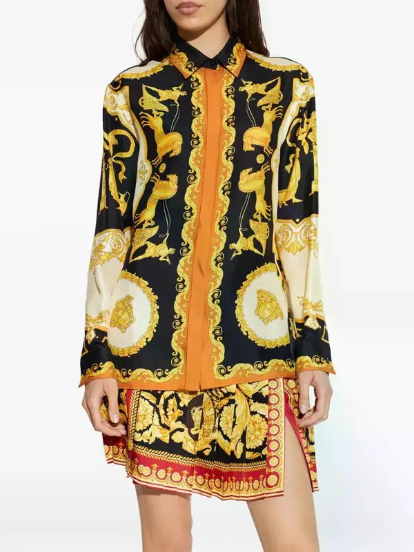 Versace Printed Silk Shirt - Black