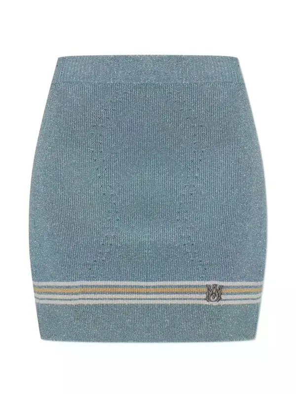 Amiri Ribbed Knit Mini Skirt With Ma Stripe Detail