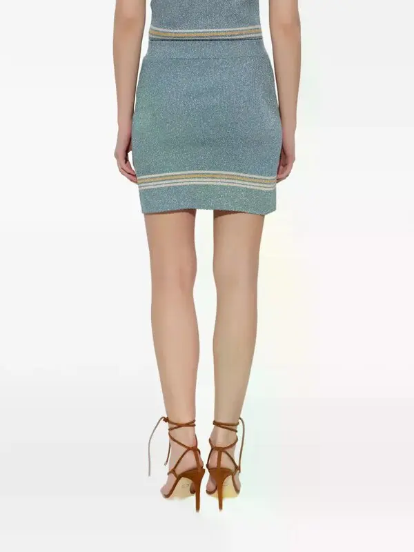 Amiri Ribbed Knit Mini Skirt With Ma Stripe Detail
