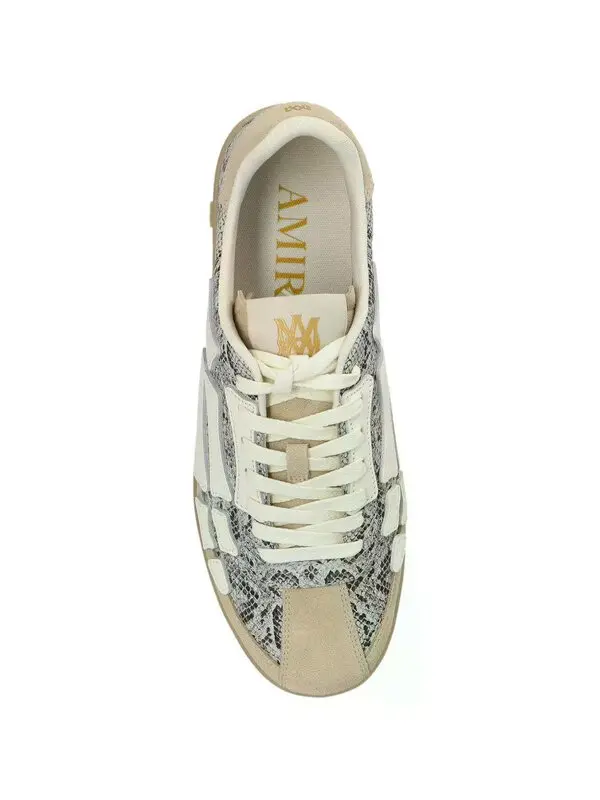 Amiri Bone Detail Snakeskin Effect Sneakers