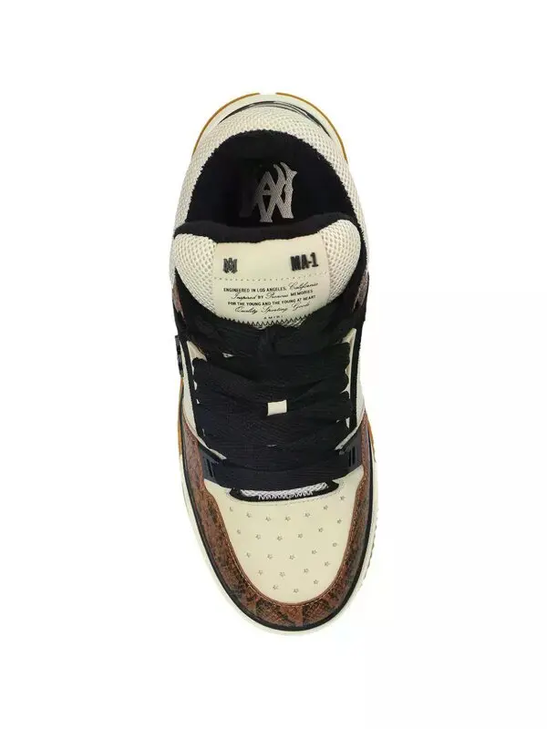 Amiri Ma-1 "sneakerssnake-debossed Leatherexaggerated Outsole - Neutrals