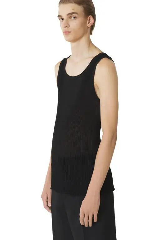 LANVIN Pleated Jersey Tank Top - Black